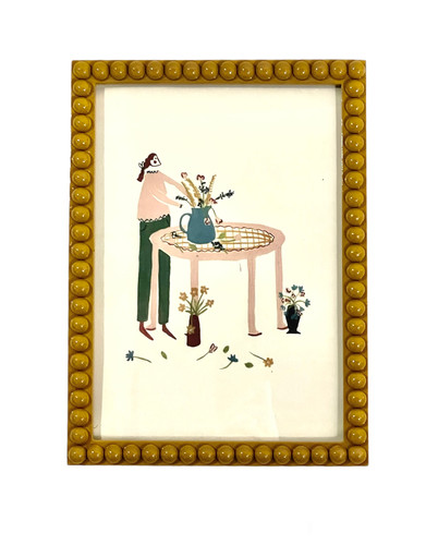 A4 Mustard Bobbin Frame | Scallop & Stripe