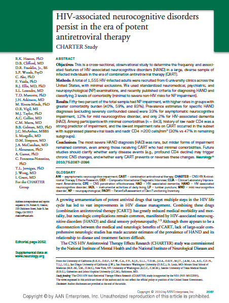 CHARTER Study, English