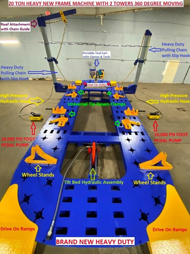 16 FEET AUTO BODY FRAME MACHINE + CLAMPS & TOOLS CART + WARRANTY + FREE ...