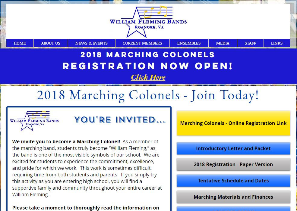 2018 Marching Band Info (forms and more)