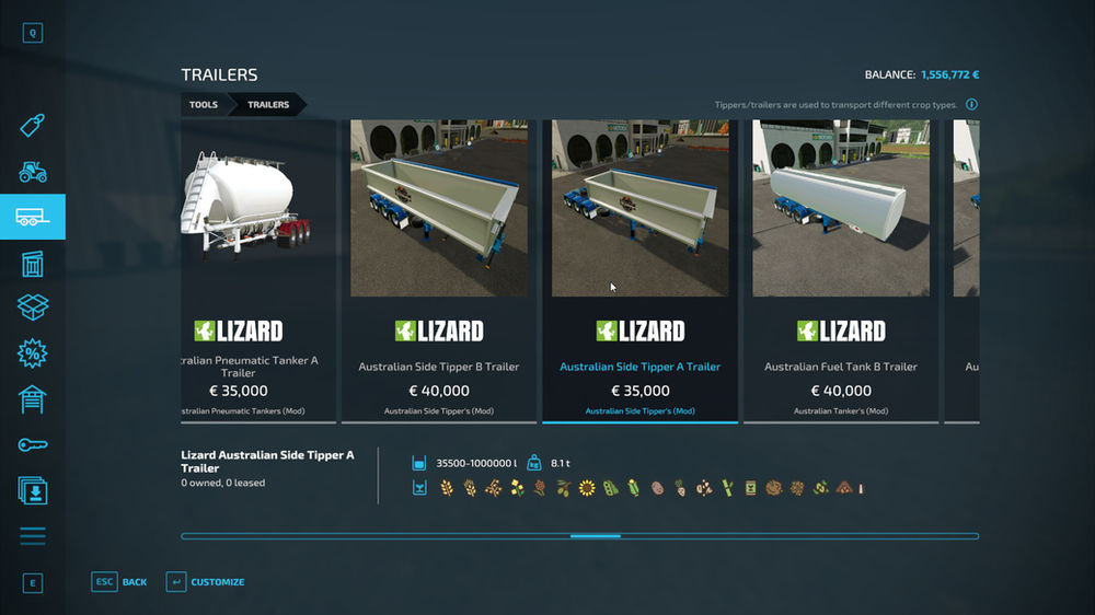 Australian B double Side Tippers