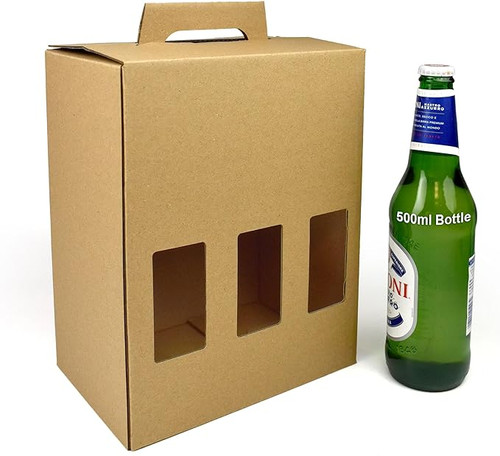 500ml Beer Bottle Carrier Box | Holds 6 Bottles / Cans | BKB-W-500-6 ...