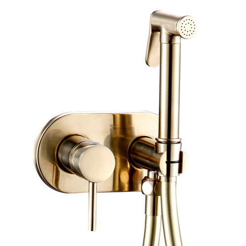 Aero Brushed Gold Concealed Brass Douche Set | Xcel Home