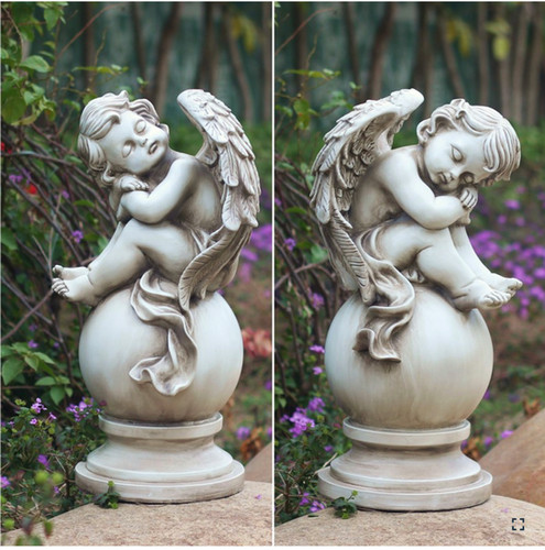 Cherubs Statues Sitting on Globe Pedestals | hunnicuttoutdoor