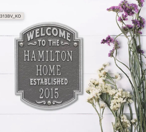 Heritage "Welcome" Personalized Plaque | Hunnicutt Outdoor Living