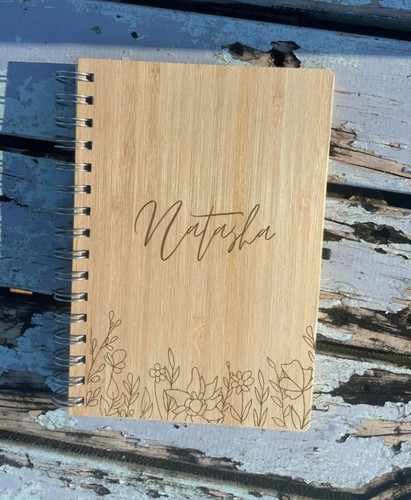Custom Engraved Bamboo Notebook | JustForYouByJules
