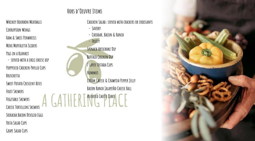 Menus | A Gathering Place