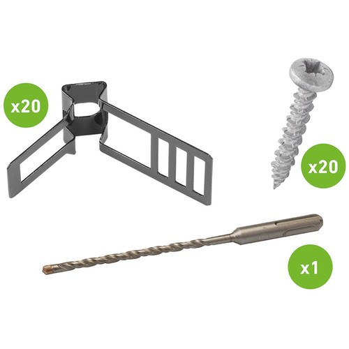 EVFIX16B 20 X Fire Rated Clips 16-21mm, Black, Screws, Bit | Business ...