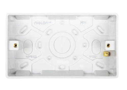 Niglon NSPB322 2 Gang 35mm Depth Pattress | Business Lighting