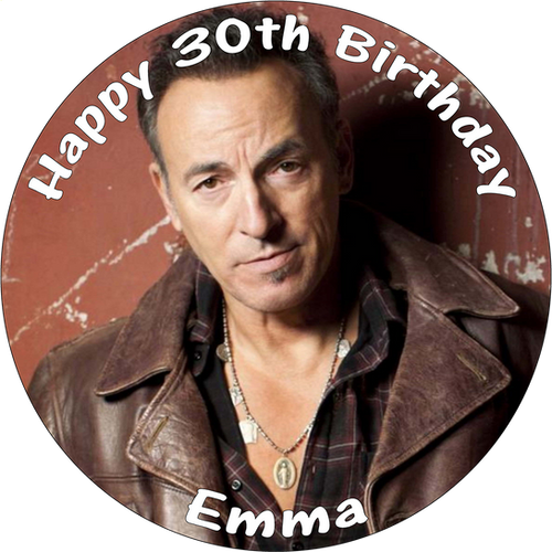 BRUCE SPRINGSTEEN ROUND BIRTHDAY CAKE TOPPER | Elegantedibleicing