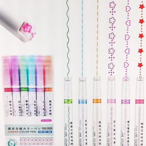 Multi-shape Outliner Pen - Set of 6 coloured connector pens ...