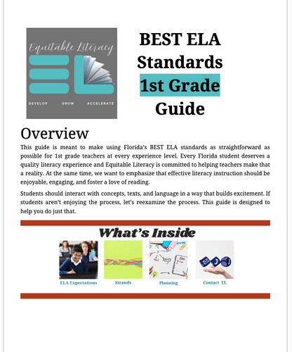 Florida BEST ELA 1st Grade Teacher Guide | Equitable Literacy Consultants