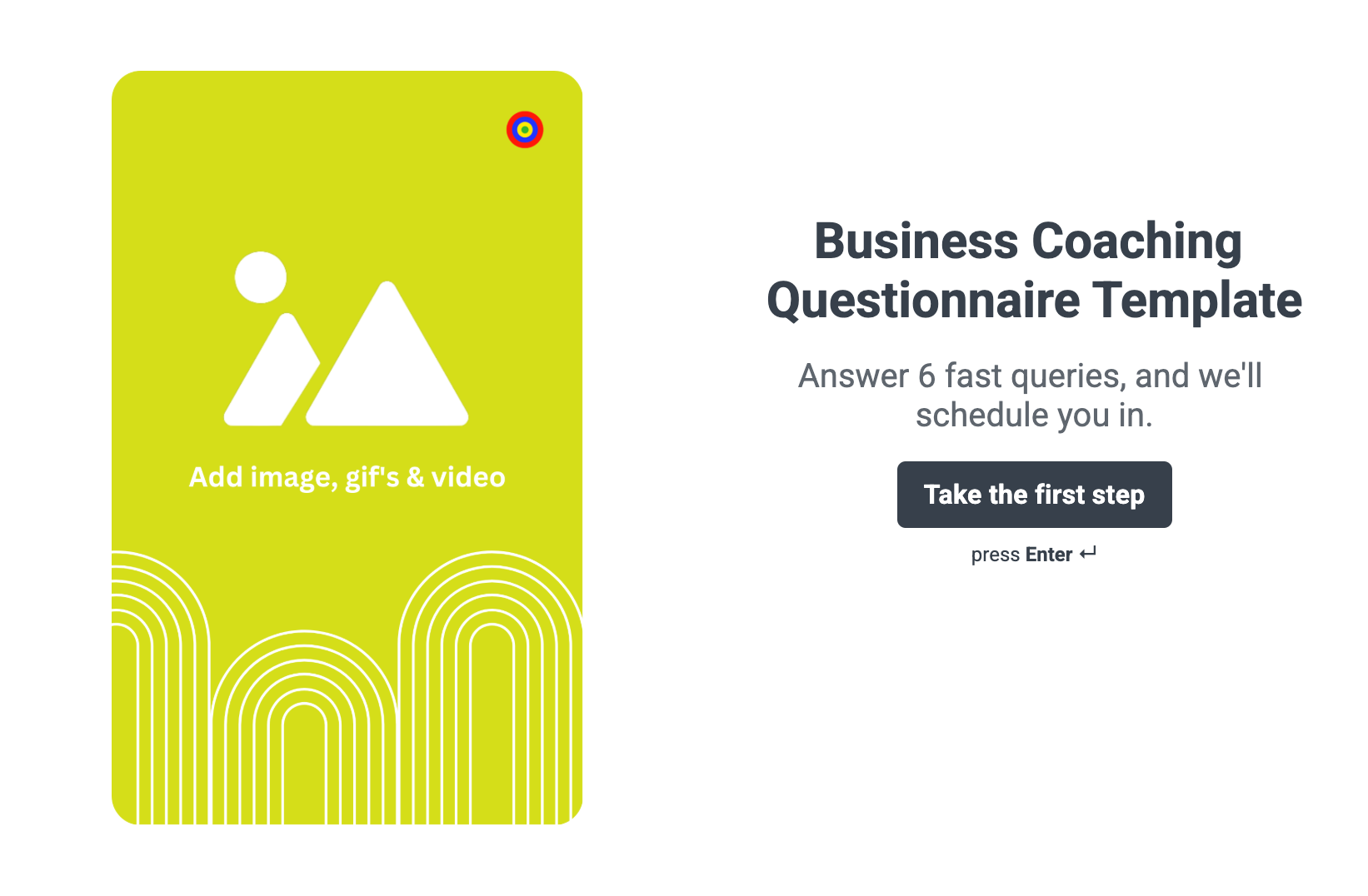 Business coaching intake form | Formly