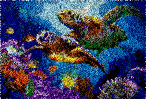 Sea Turtles | Rug Making Latch Hooking Kit | LovelyLust.com