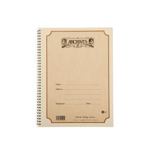 Archives Manuscript Paper Spiral Book | Band Room Orlando