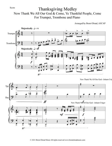 Thanksgiving Medley for trumpet and trombone | Brent Olstad Music