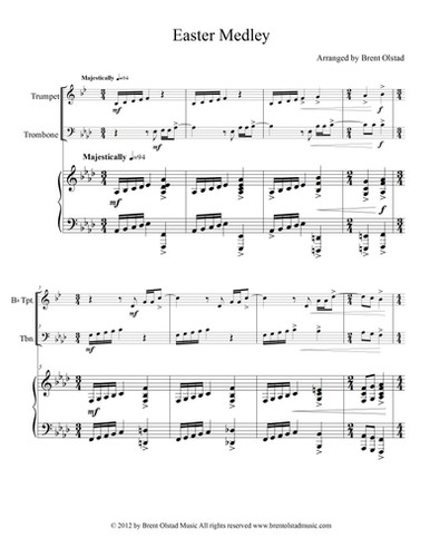 Easter Medley for trumpet, trombone and piano | Brent Olstad Music