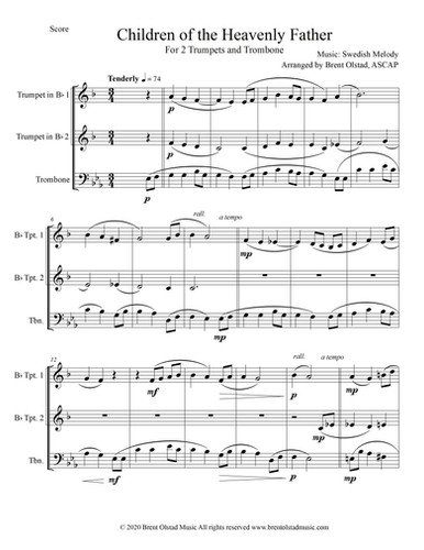 Children of the Heavenly Father for 2 trumpets and trombone | Brent ...