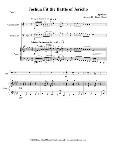 Joshua Fit the Battle of Jericho for clarinet, trombone and piano | Brent Olstad Music