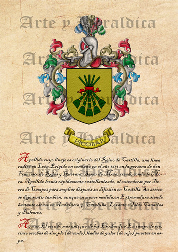 Escobar escudo con leyenda vintage (fondo) PDF | Arte y Heráldica