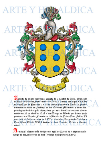 Dávila escudo con leyenda | Arte y Heráldica