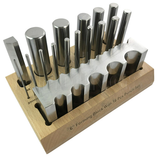 Swage Block & 16 Punch Set | al-findings