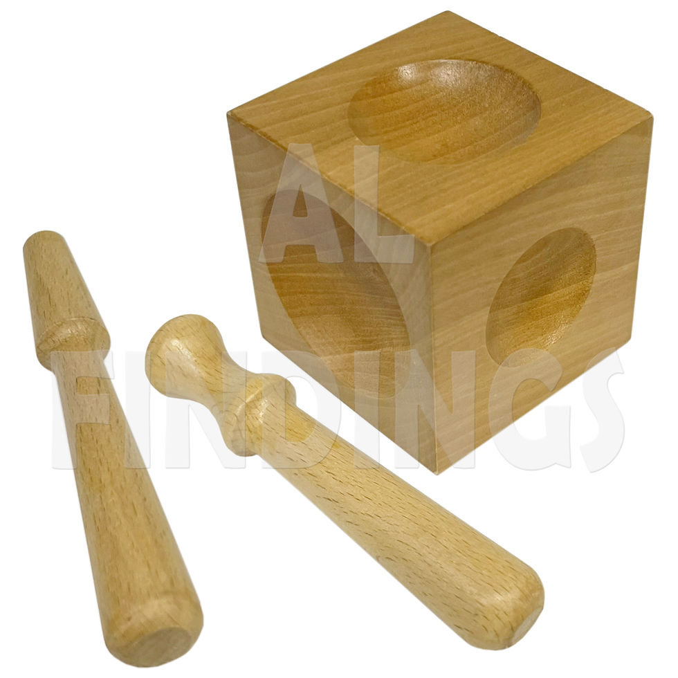 2" Wooden Dapping Block with 2 Punches | al-findings