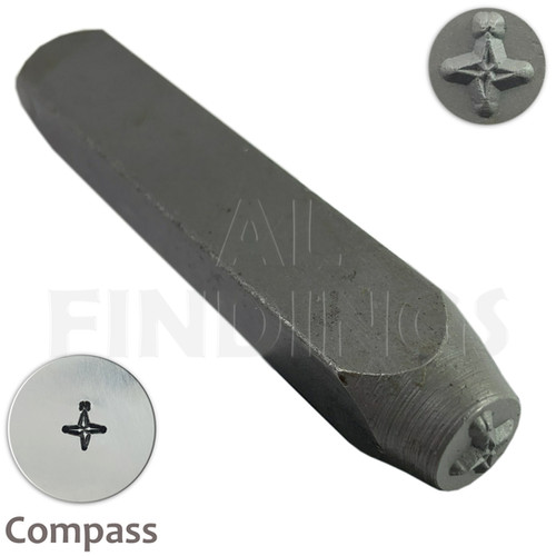 6mm Compass Design Stamp | al-findings