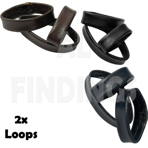 2x Leather Watch Retaining Loop - Calf Effect | al-findings