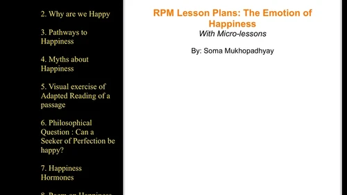 RPM Lesson Plans: The Emotion of Happiness (Digital Download) | Halo Soma