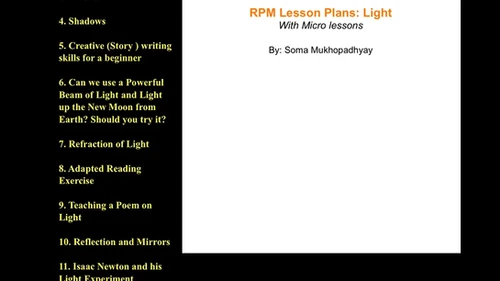 RPM Lesson Plans: Light (Digital Download) | Halo Soma