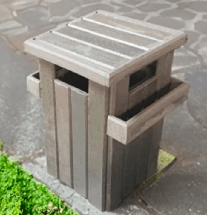 Outdoor Dustbin with Ashtray | Green Furniture