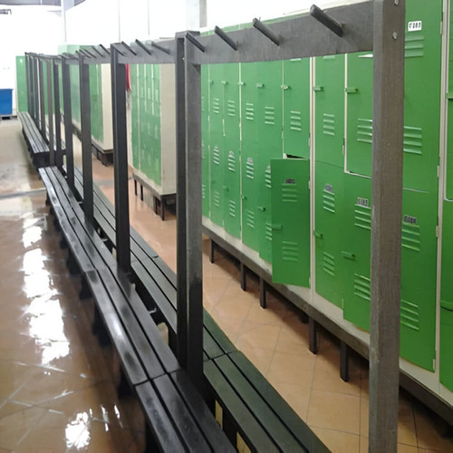 Dubble Locker Room Bench with Rail P/M | Green Furniture