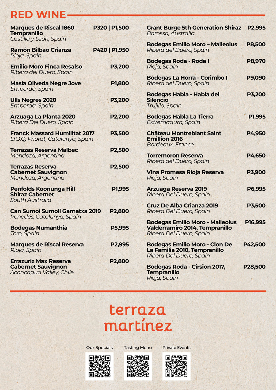 Terraza Martínez | Menu | BGC | Nikkei Group