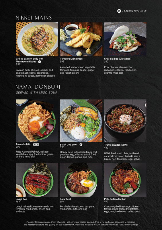 NIKKEI Robata Uptown Ritz Menu
