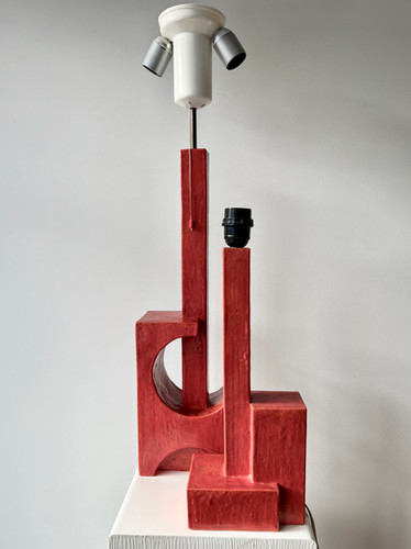 Rare set of ceramic cubist table lamps, 1950 | Mister Parker def