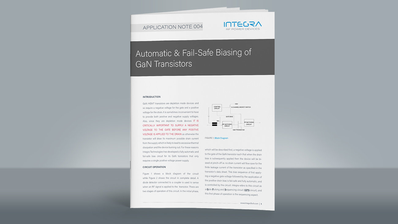 App. Note Demonstrates How to Utilize Fail-Safe Biasing in GaN Transistors