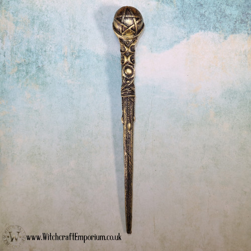 Golden Pentacle Wand | Witchcraft Emporium