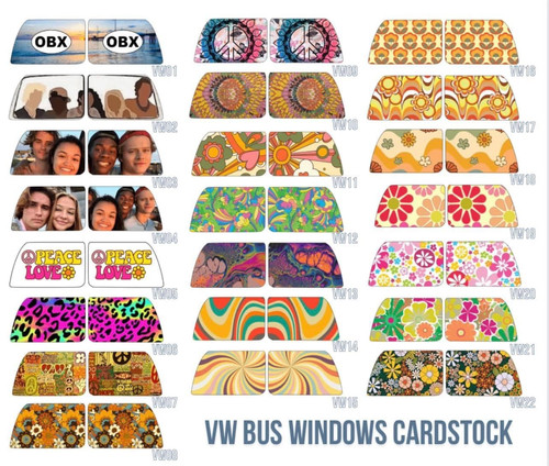 VW Bus Windows Cardstock 2pc Set | Hay Auby J Designs