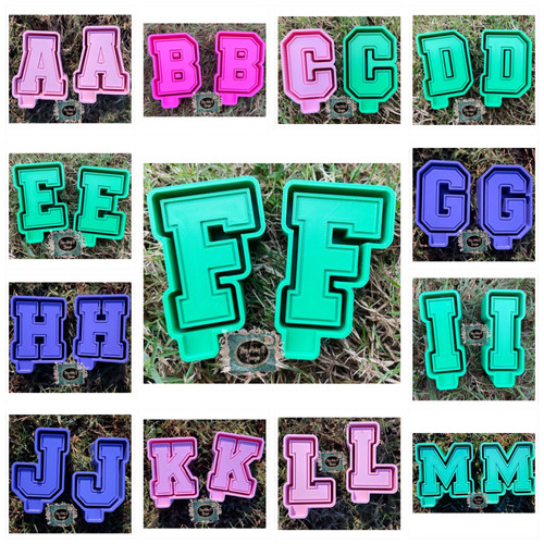 Varsity Letters Vent Clips Set Silicone Freshie Molds | Hay Auby J Designs
