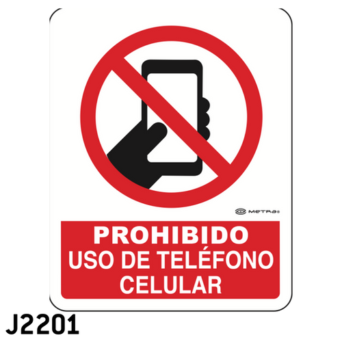 Prohibido usar el celular (20 x 25 cm.) | metramtx