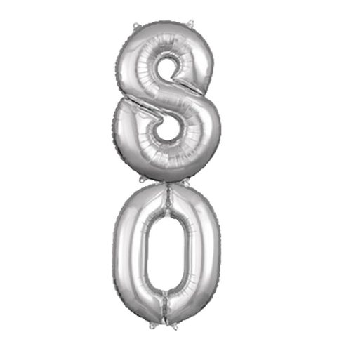 Stacked 34" Mylar Helium Numbers, styled on weight | Single Balloon Deliv