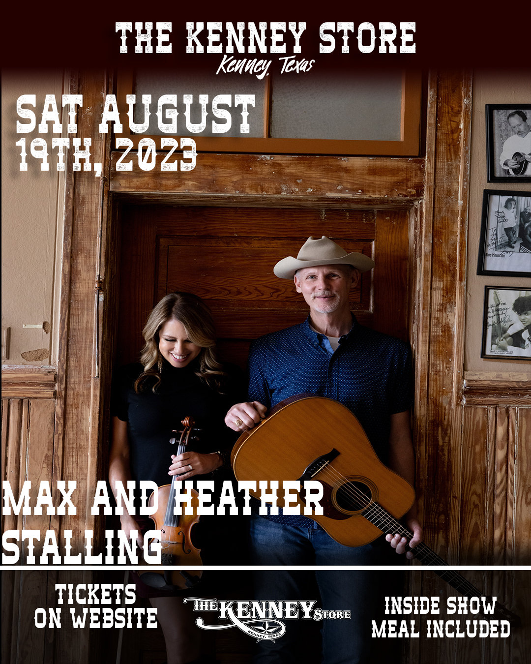 Max and Heather Stalling SOLD OUT Dining room open | The Kenney Store