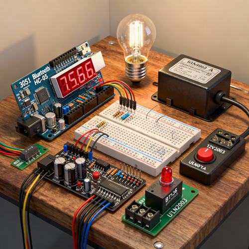 Android Controlled Induction Motor with 7 segment display
