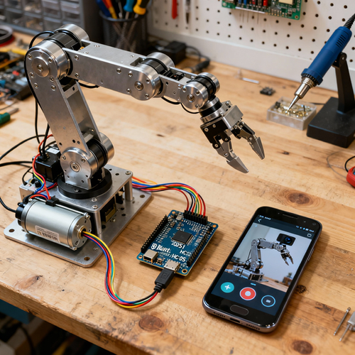 Android Controlled Robotic Arm.