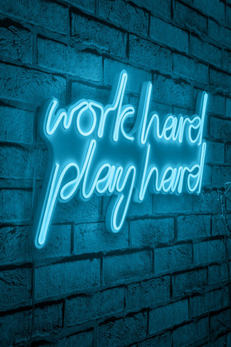 Work Hard Play Hard - Blue | Wall Addiction