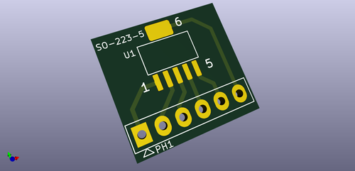 SOT-223-5 to Pin Header Adaptor PCB | Andibee webshop