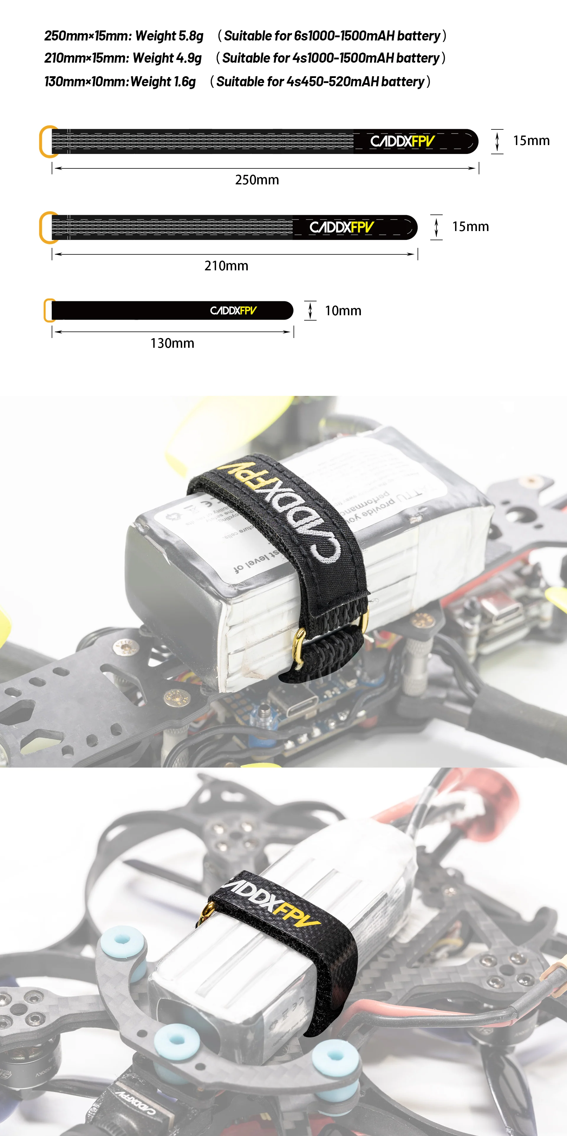 CADDXFPV Skid Battery Straps (package of 3) | YYC Drones