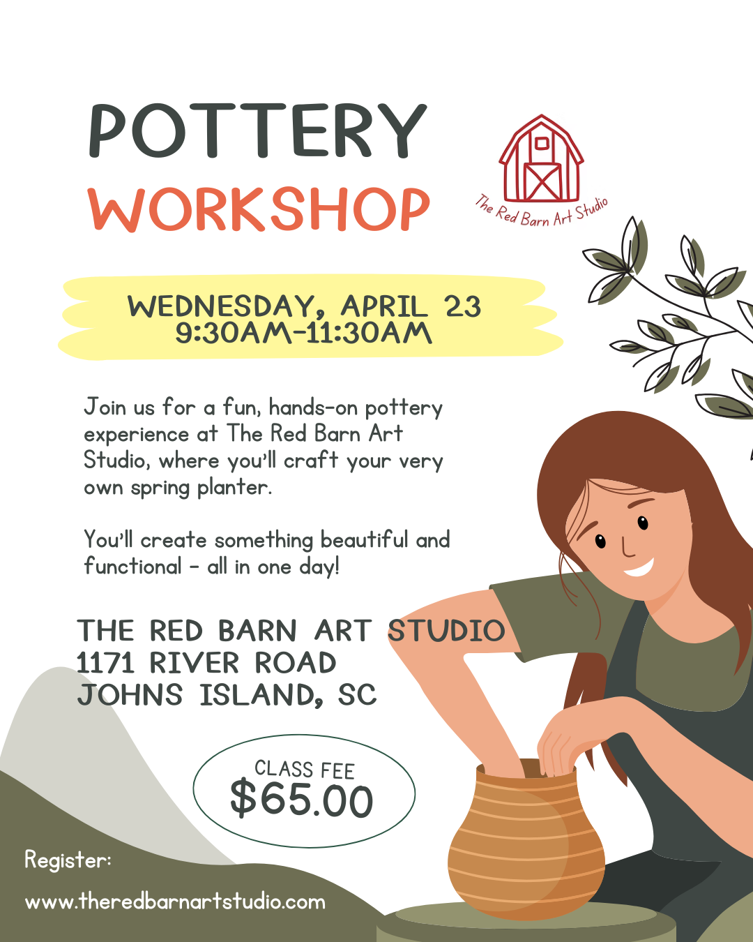 Spring Pottery Workshop | TheRedBarnArtStudio