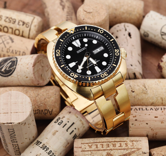 Strapcode Turtle SRP Retro Razor Gold Polished | horologymatters